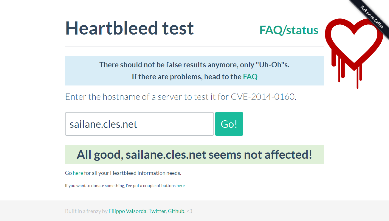 OpenSSL の Heartbleed Bug に注意 (CVE-2014-0160)